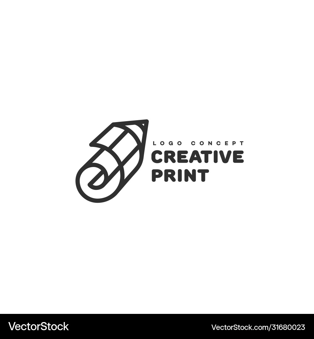 Creative print logo Royalty Free Vector Image - VectorStock