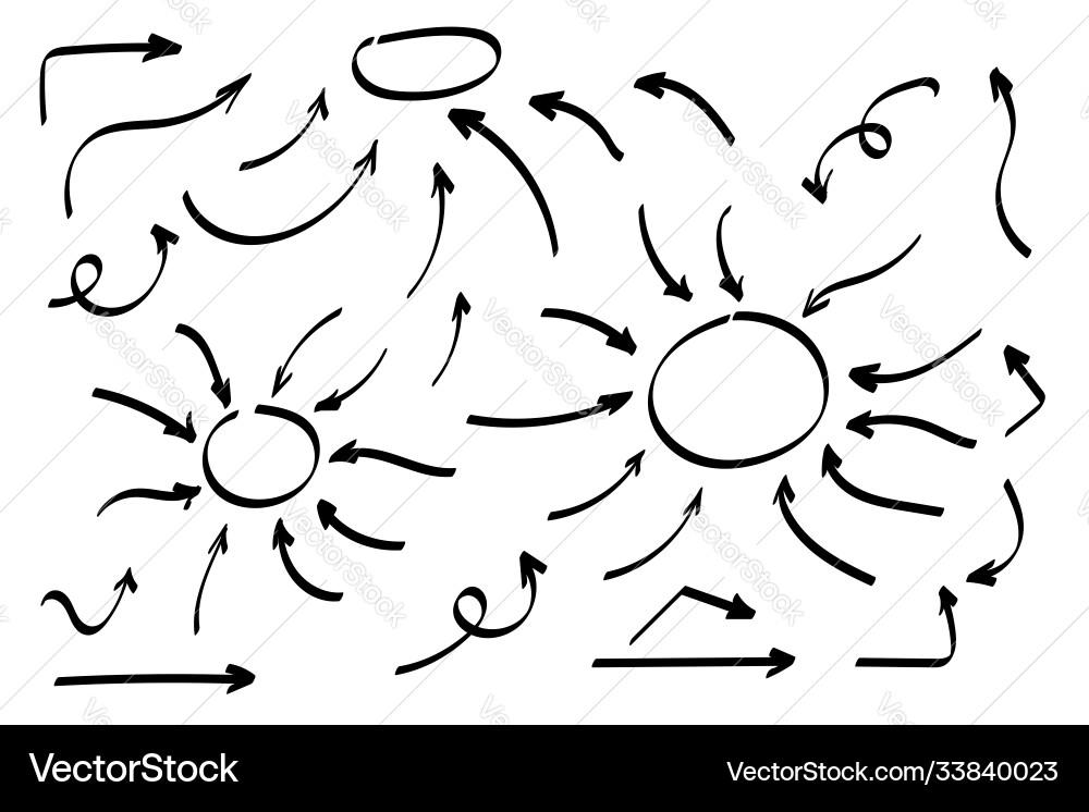 Doodle symbols pointer icons graphic Royalty Free Vector