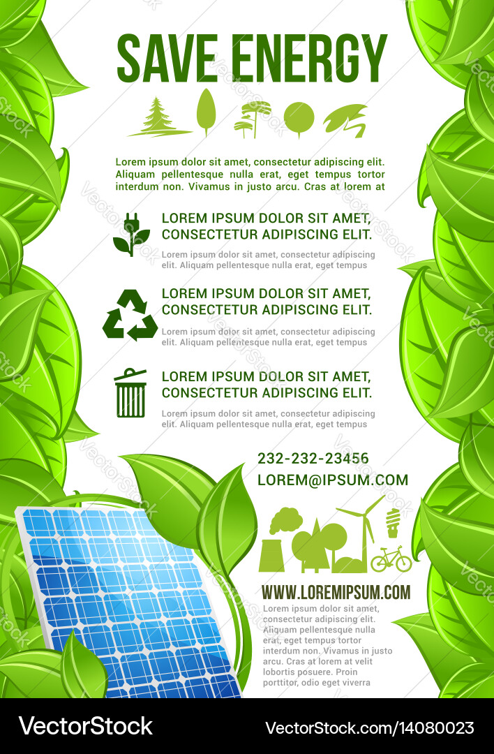 Energy Conservation Posters Conserve Energy To Preserve Future" Poster