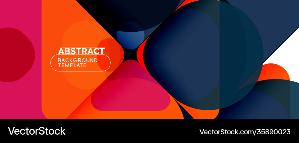 Flat geometric round shapes and dynamic lines Vector Image