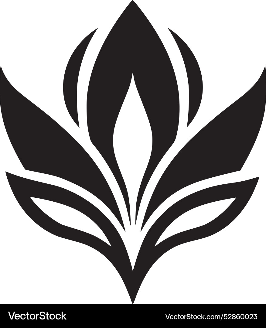 Flower - black and white Royalty Free Vector Image