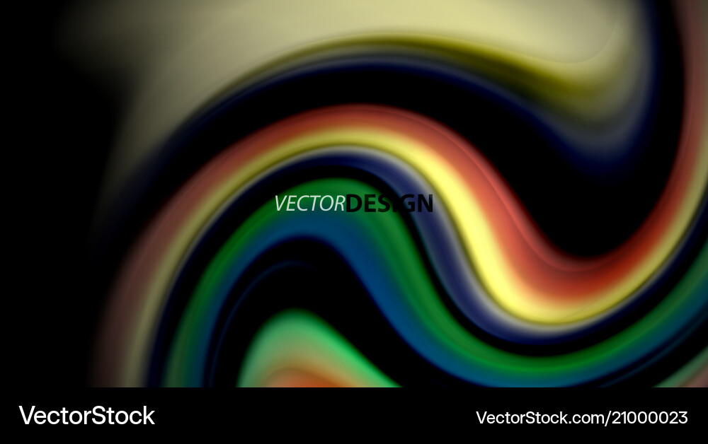 Fluid rainbow colors on black background Vector Image