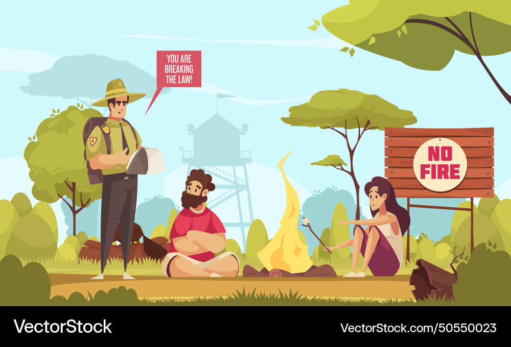 Forest ranger background Royalty Free Vector Image