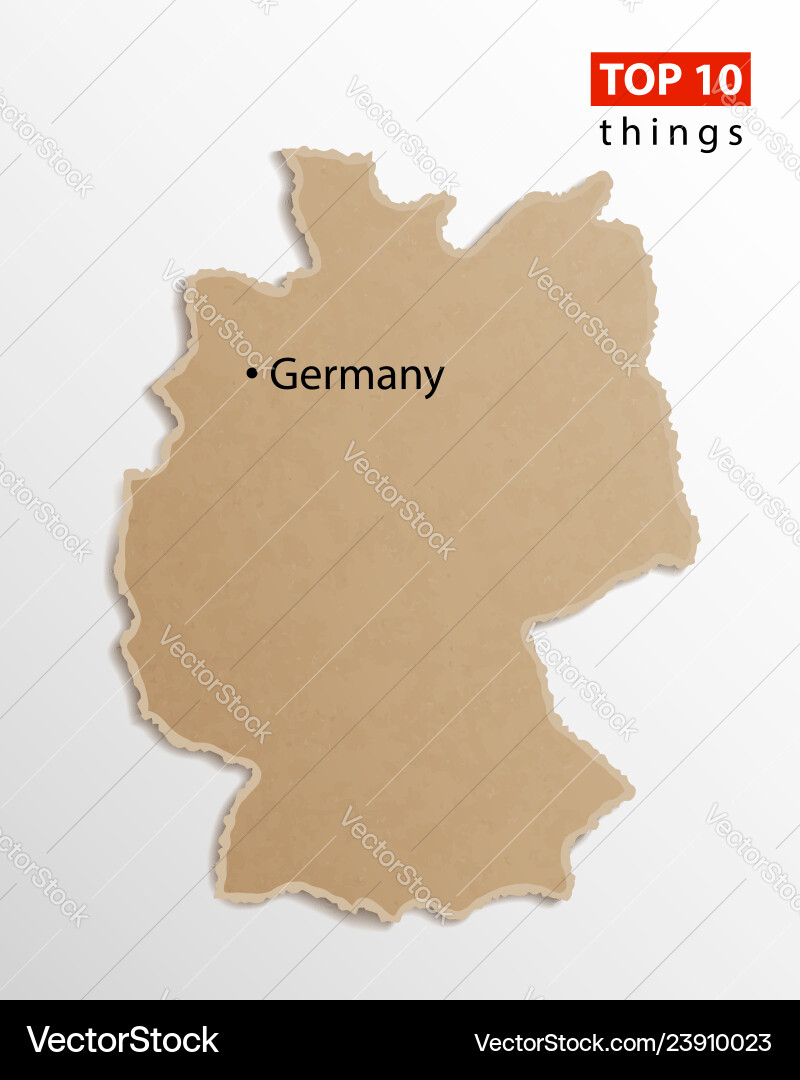 Germany map on craft paper texture template Vector Image