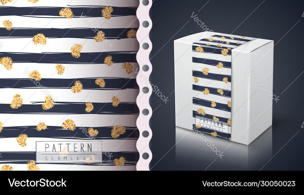 Gold princess star - seamless pattern Royalty Free Vector