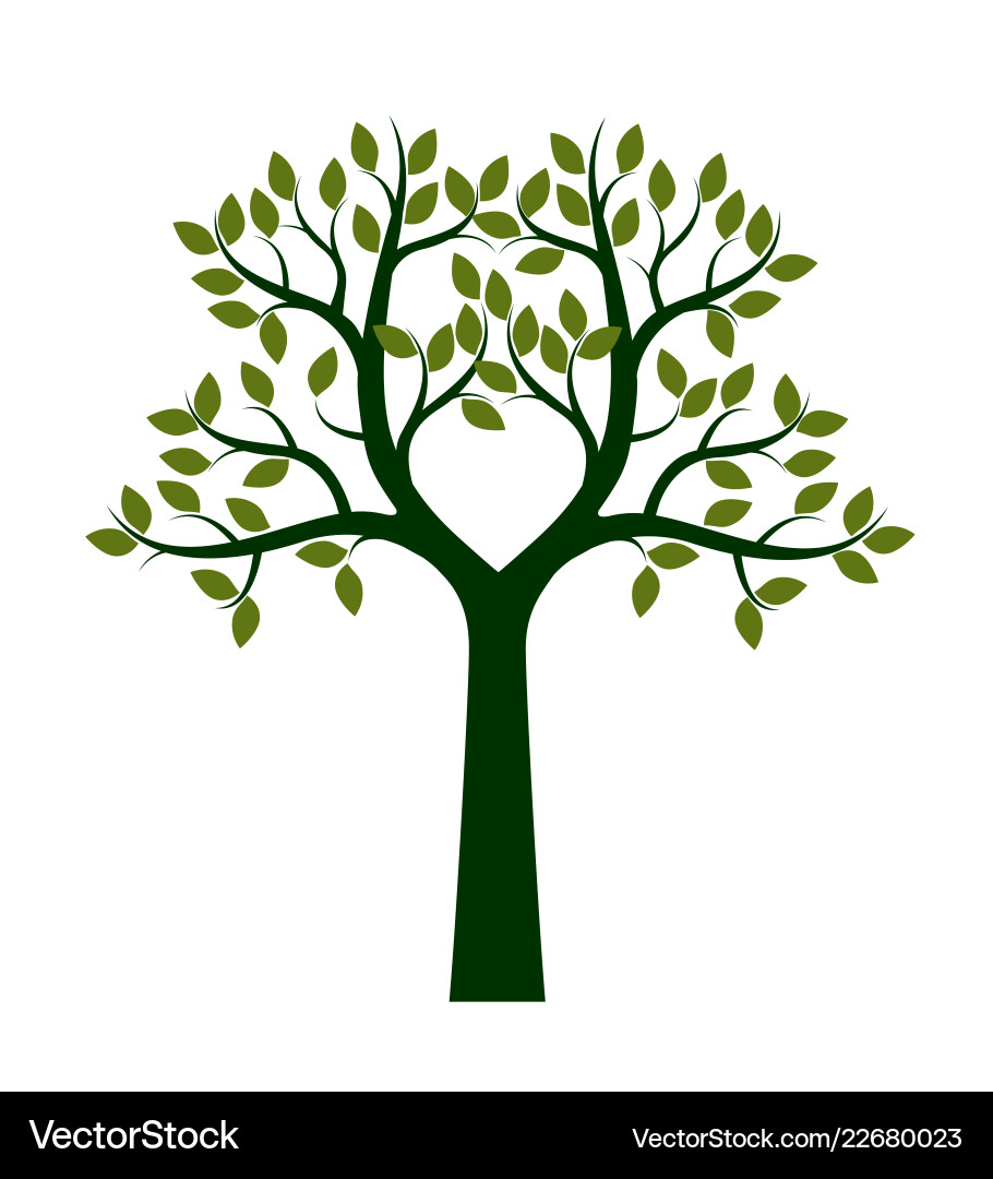 Green shape of tree Royalty Free Vector Image - VectorStock