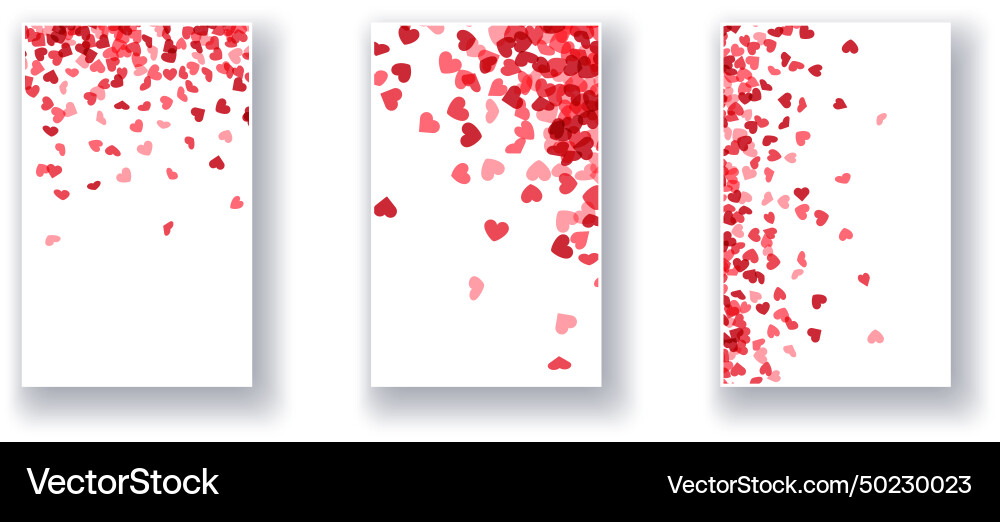 Hearts gradually dispersing from a concentrated Vector Image