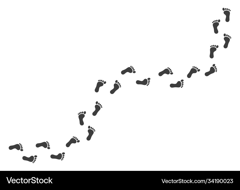 Human footprints path images Royalty Free Vector Image