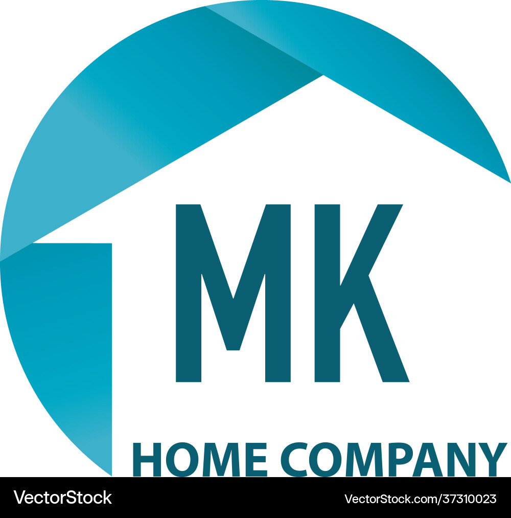 Initial letter mk home or property logo design Vector Image