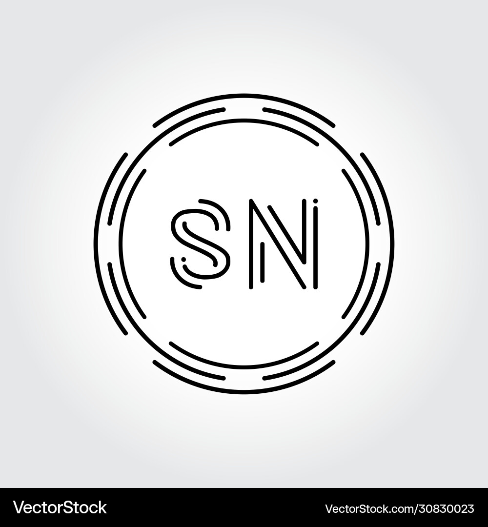 Initial sn logo design creative typography Vector Image