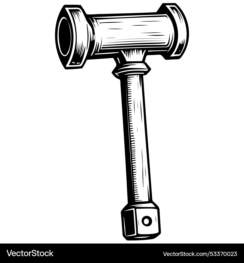 Isolated hammer drawing realistic hand Royalty Free Vector