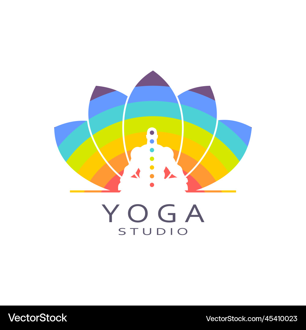 Man with chakra points sitting in yoga lotus pose Vector Image