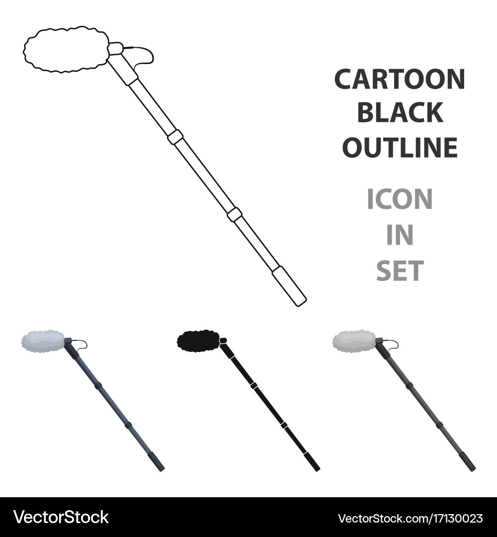 Microphone on the rod making movie single icon Vector Image