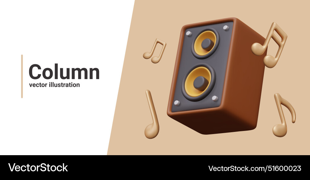 Music speaker notes on colored background Vector Image