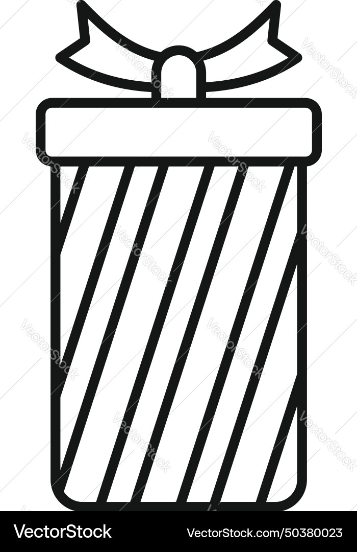 Party gift box icon outline package ribbon Vector Image