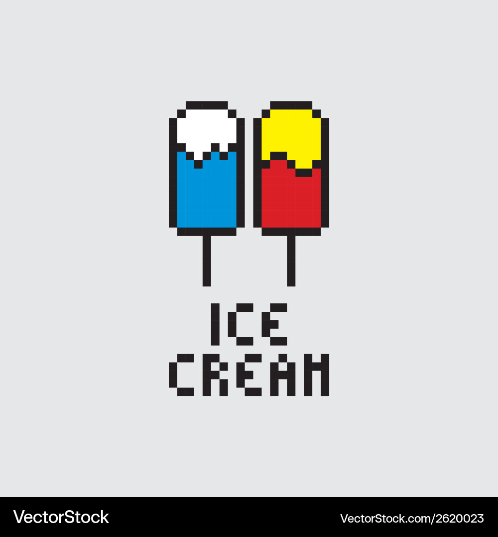 Pixel ice cream Royalty Free Vector Image - VectorStock