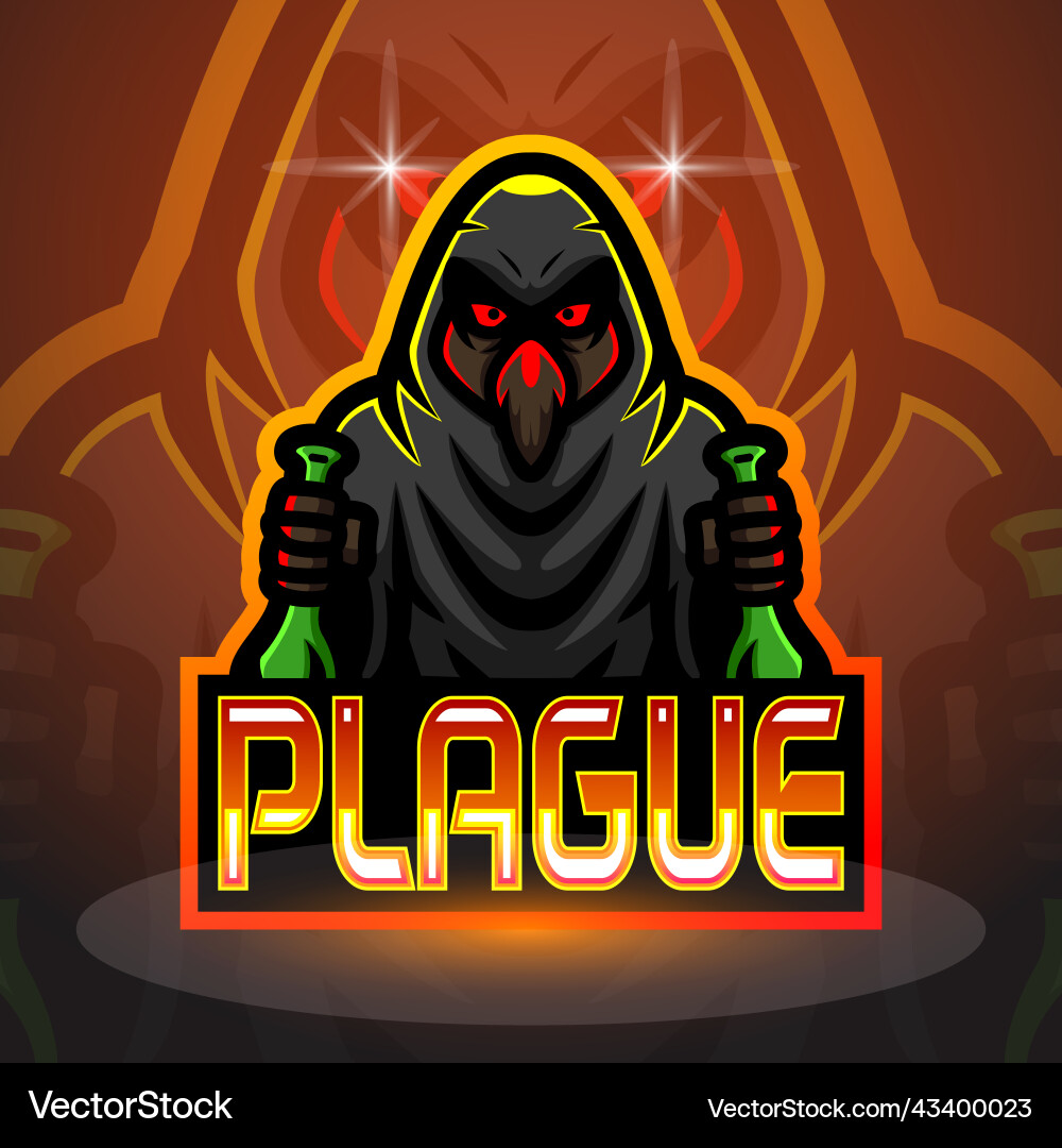 Plague esport logo mascot design Royalty Free Vector Image