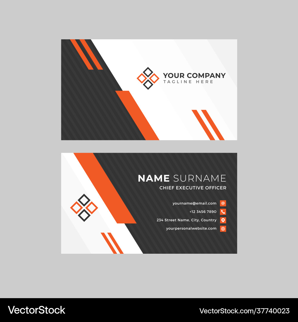 Professional two sided business card template Vector Image