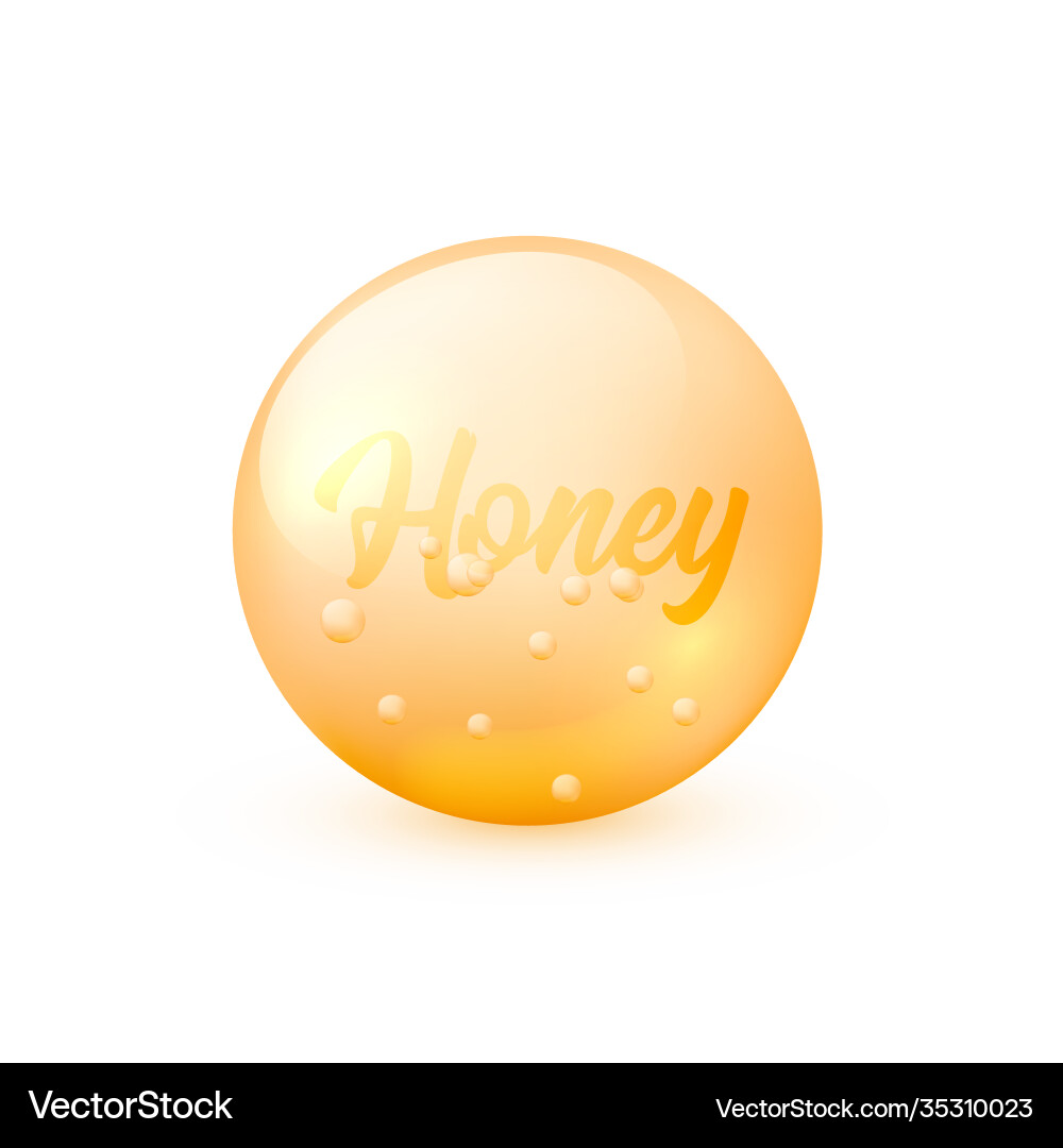 Realistic honey drop Royalty Free Vector Image