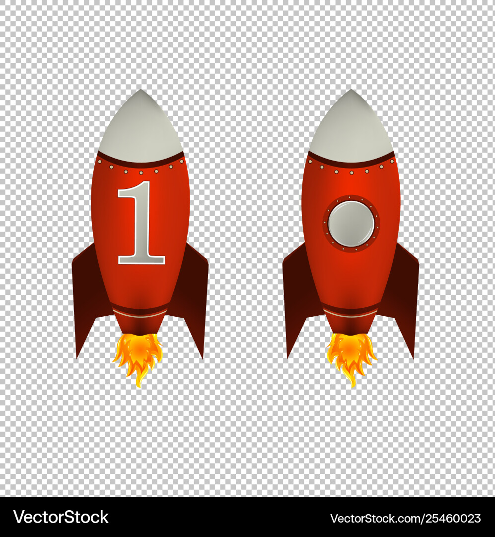 Red rockets isolated transparent background Vector Image