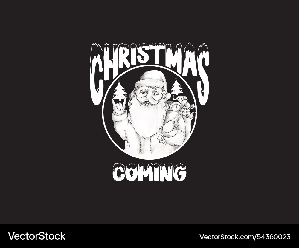 Santa coming art Royalty Free Vector Image - VectorStock