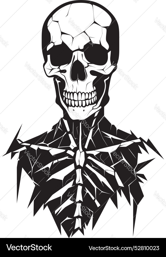 Shattered spine fractured skeleton symbol Vector Image