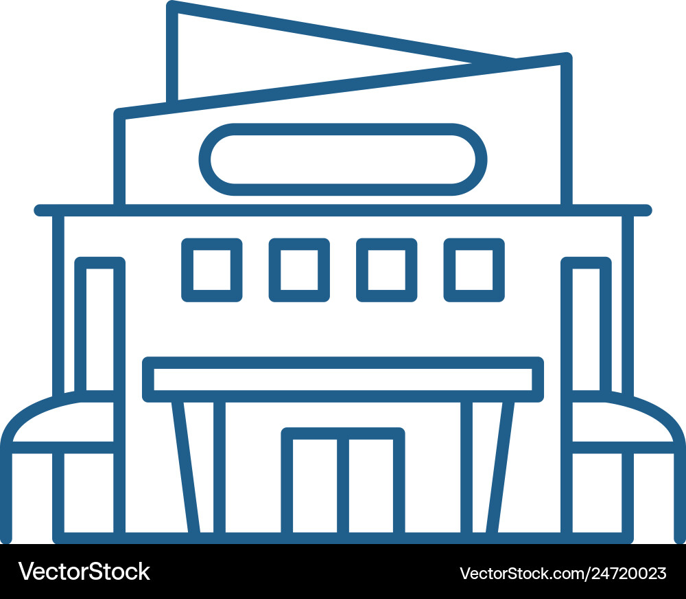Shopping center line icon concept Royalty Free Vector Image