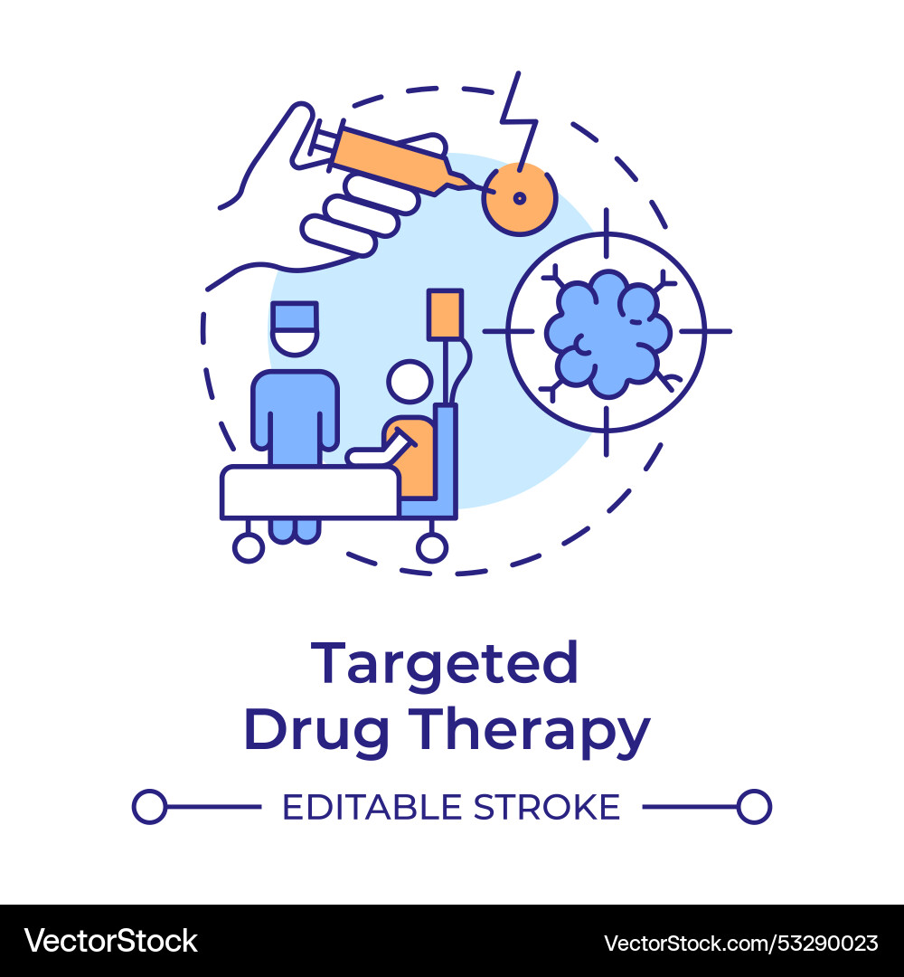 Targeted drug therapy multi color concept icon Vector Image