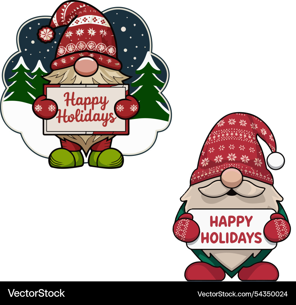 A christmas gnome Royalty Free Vector Image - VectorStock