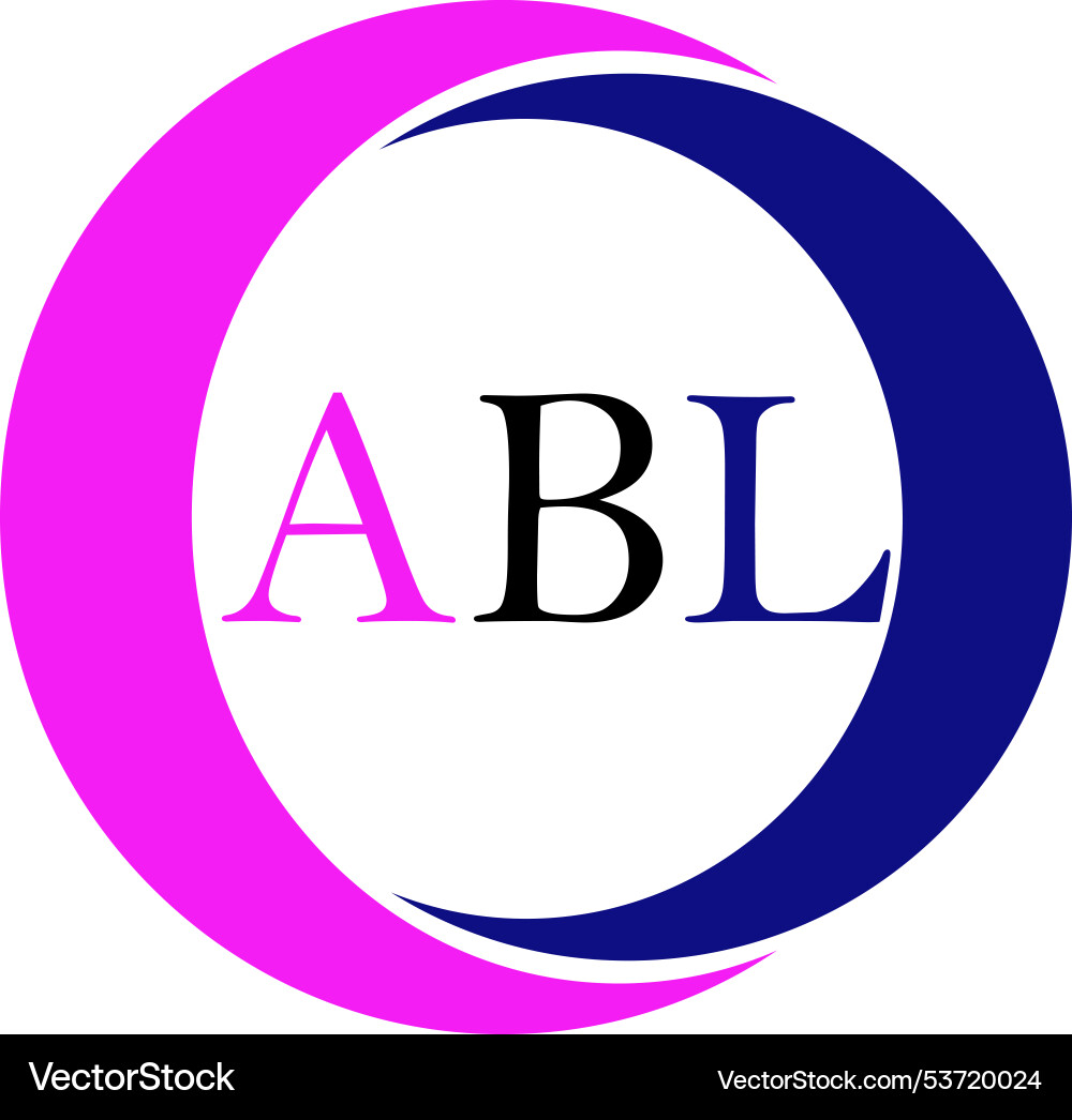 Abl circle concept logo design template Royalty Free Vector