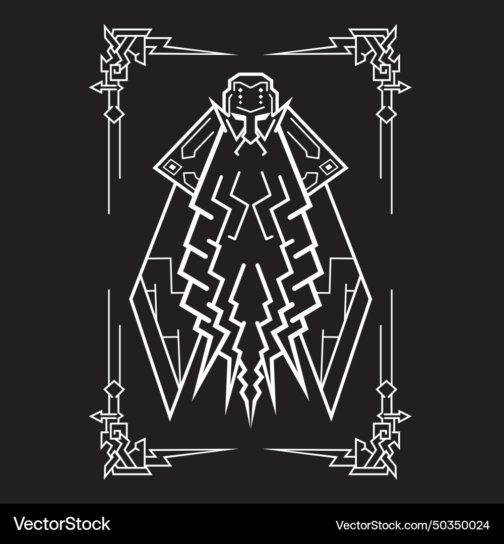 Bearded god of lightning and thunder Royalty Free Vector