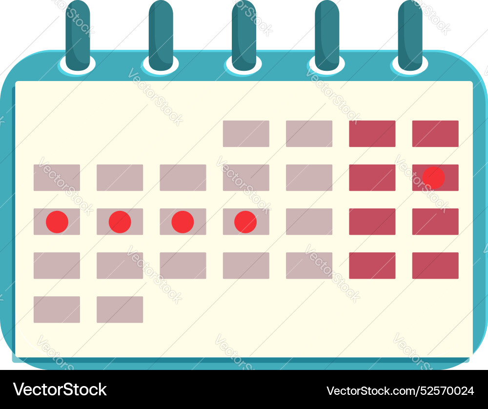 Blue calendar showing important dates Royalty Free Vector