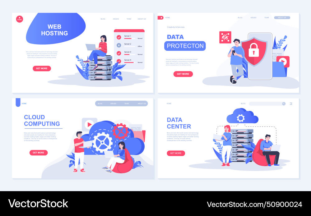 Cloud computing and web hosting concept Royalty Free Vector