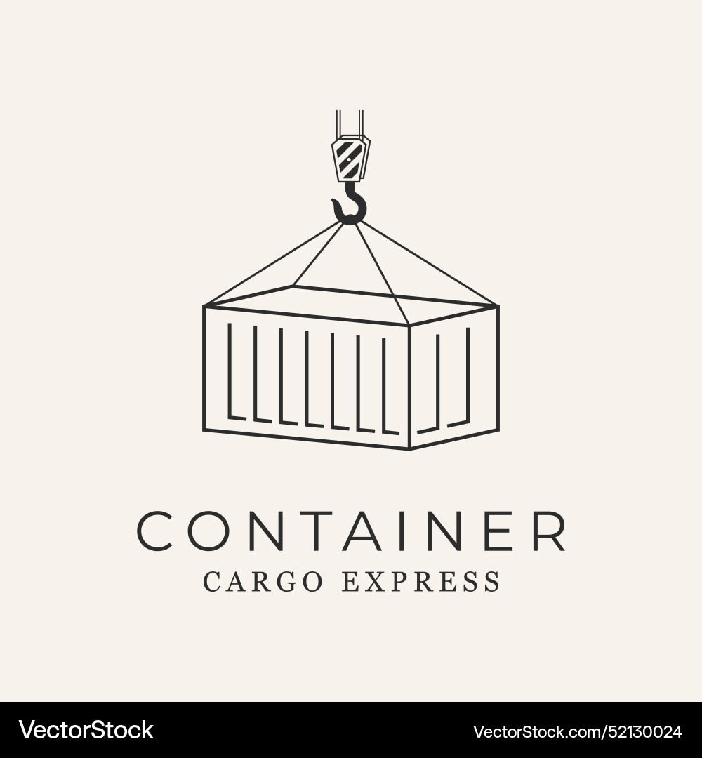 Container line art design logo Royalty Free Vector Image