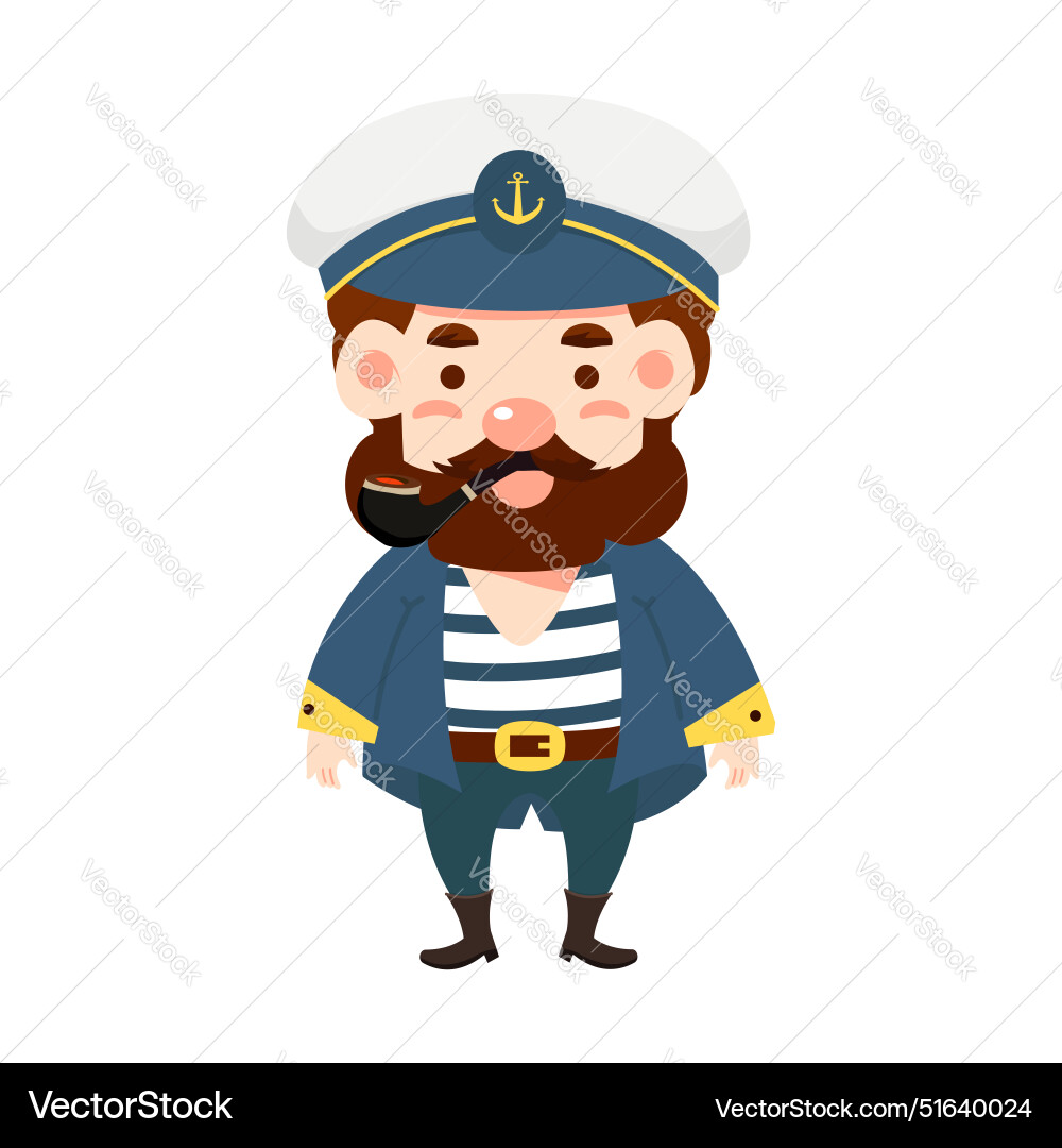 Cute man in sailor costume Royalty Free Vector Image