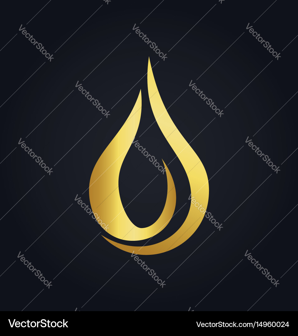 Droplet bio gold logo Royalty Free Vector Image