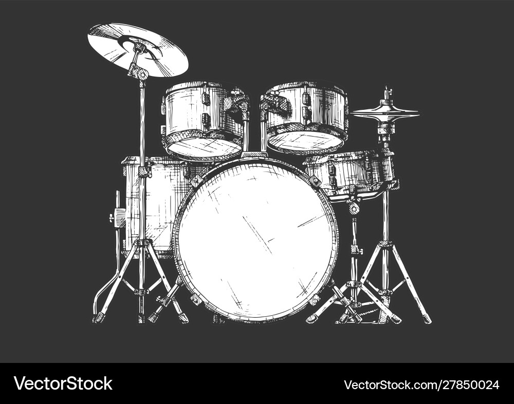 Drum kit Royalty Free Vector Image - VectorStock