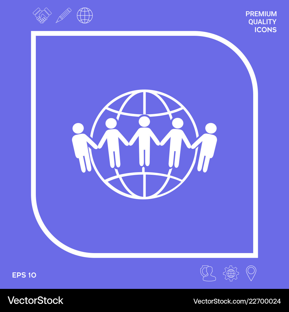 Earth icon communication around the world concept Vector Image