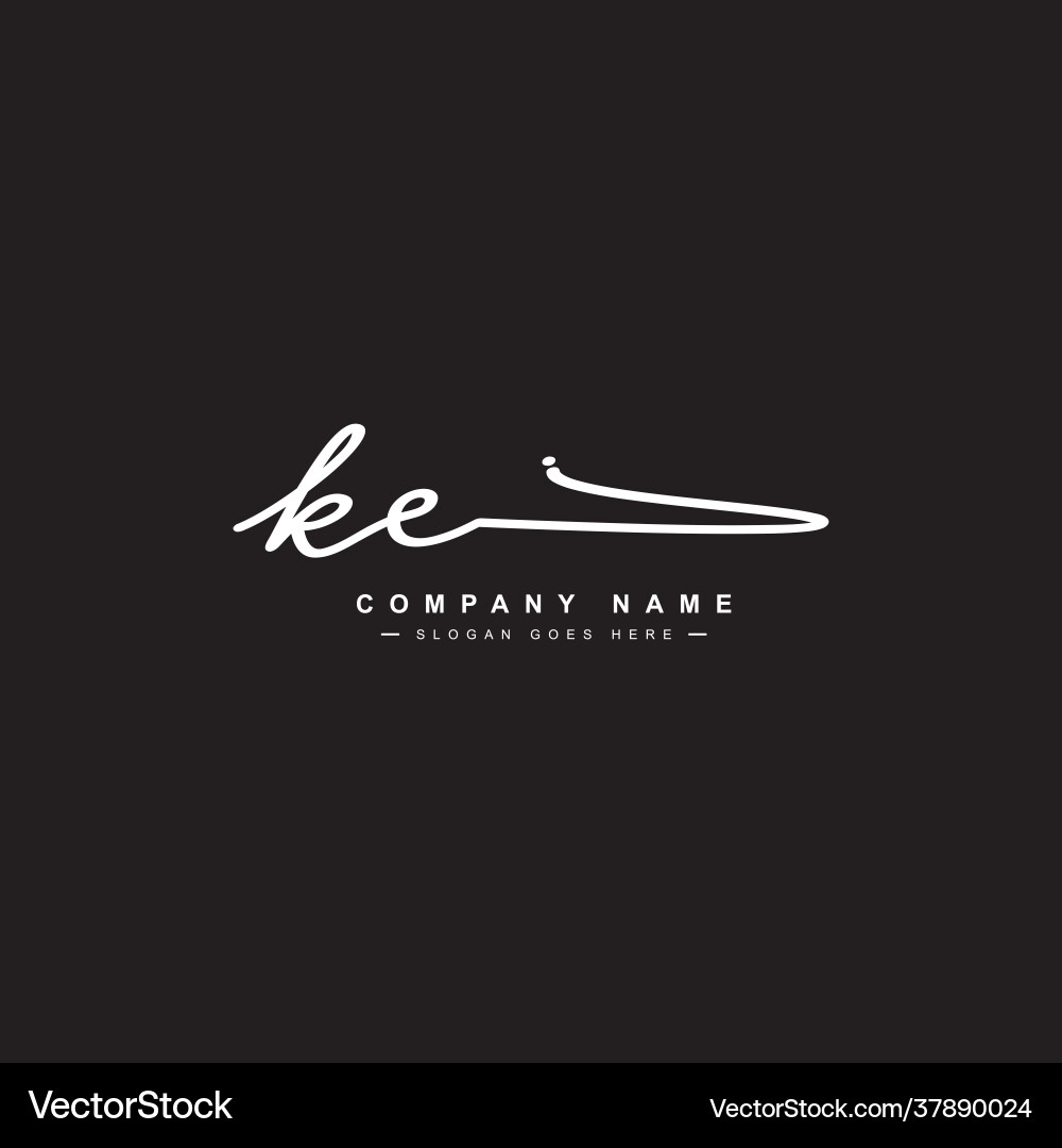 Elegant KE Monogram Logo - Signature Style Vector Image