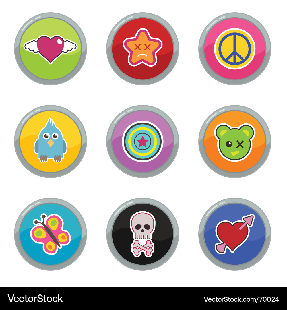 Funky buttons Royalty Free Vector Image - VectorStock
