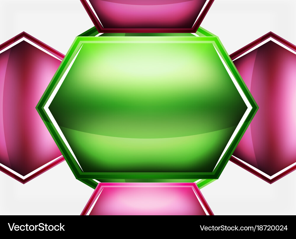 Glossy glass shapes abstract background Royalty Free Vector