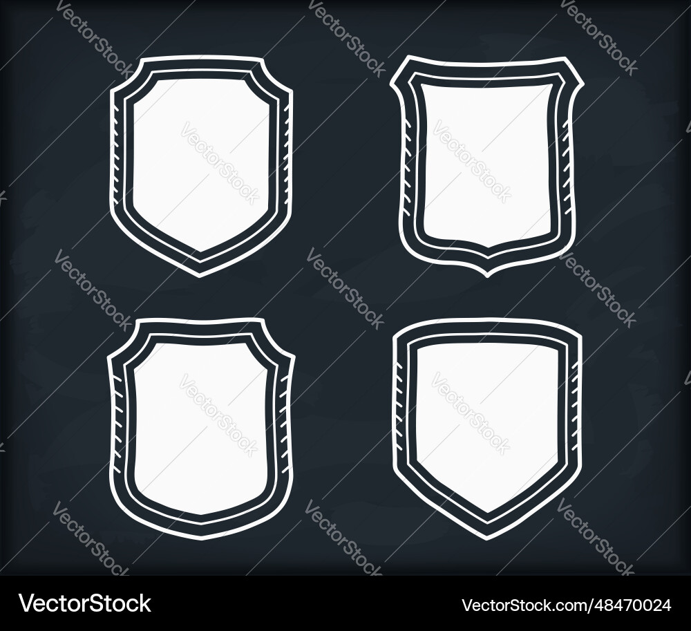 Hand drawn shields Royalty Free Vector Image - VectorStock
