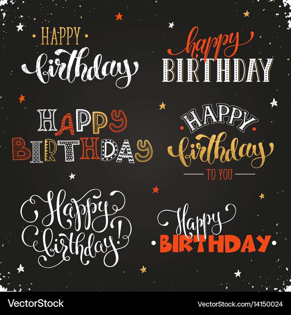Happy birthday phrases Royalty Free Vector Image