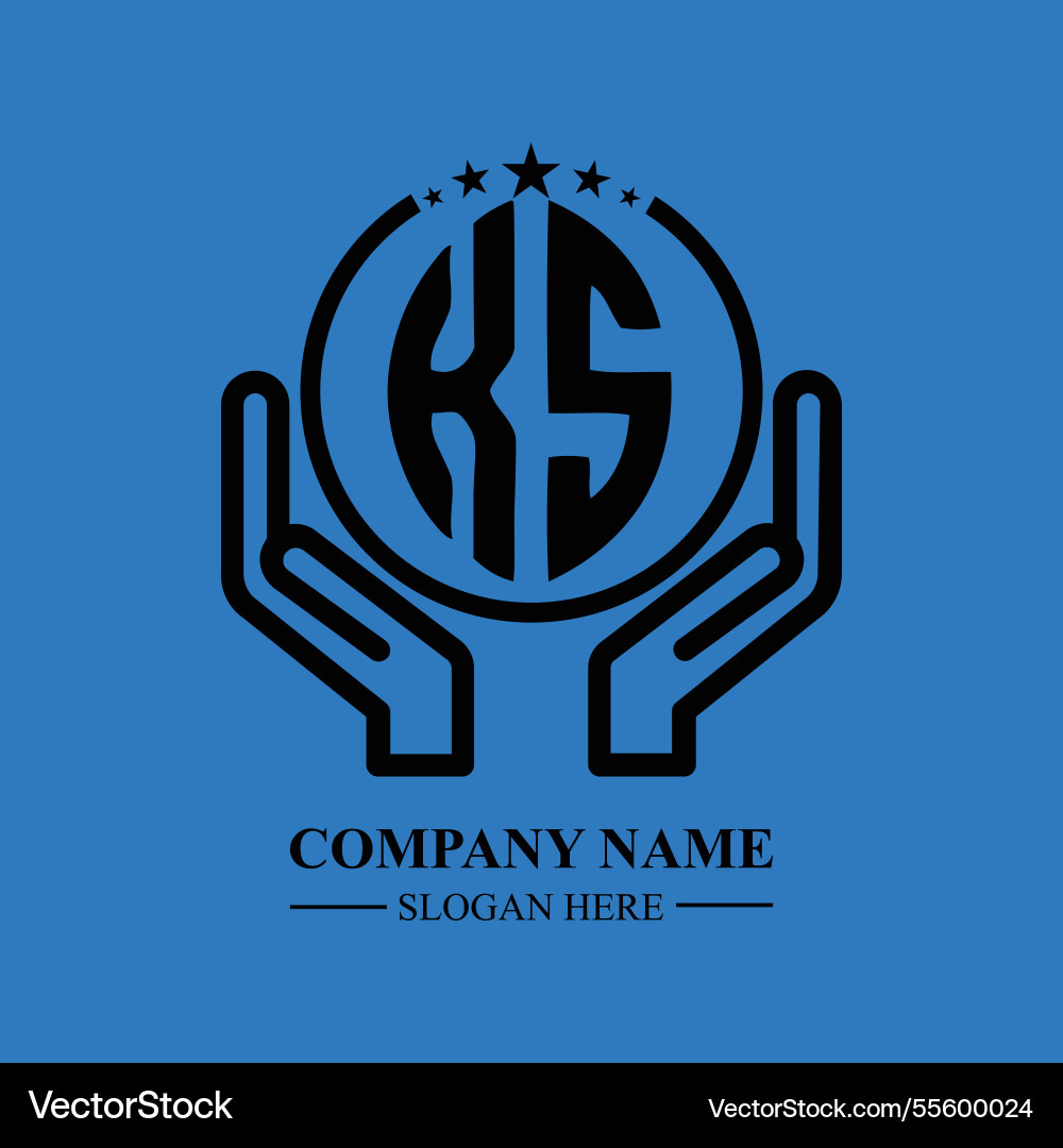 Ks initials modern logo design featuring held Vector Image