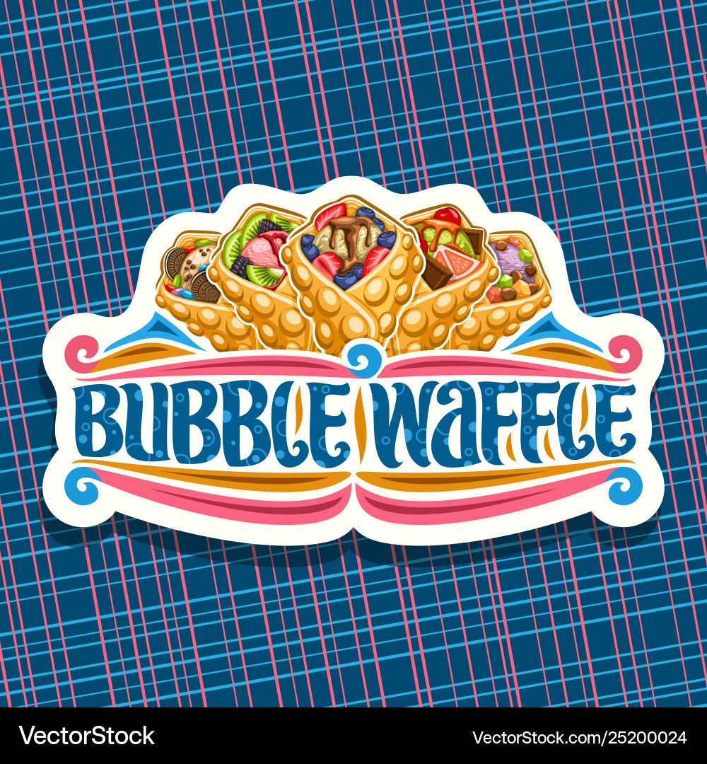 Logo for bubble waffle Royalty Free Vector Image