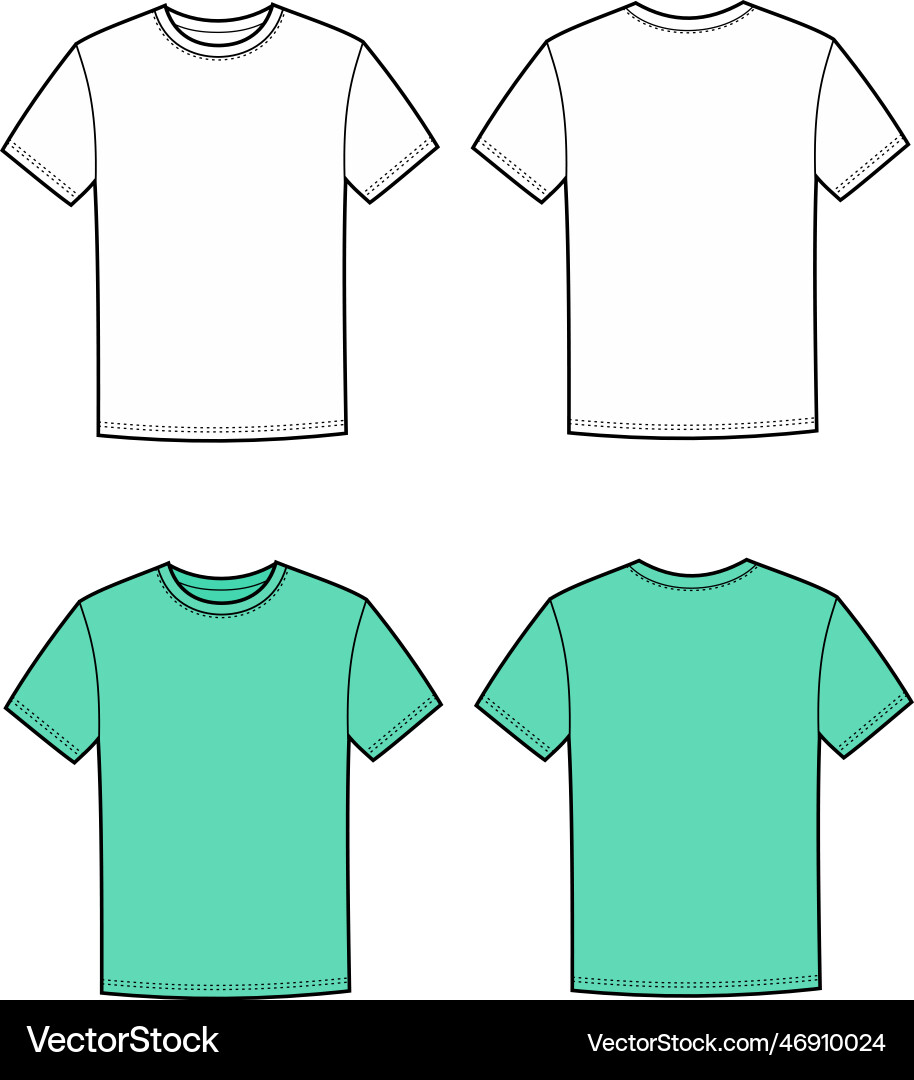 Mens tshirt fashion cad front and back Royalty Free Vector