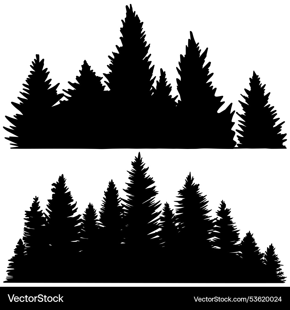 Minimalist pine trees collection image Royalty Free Vector