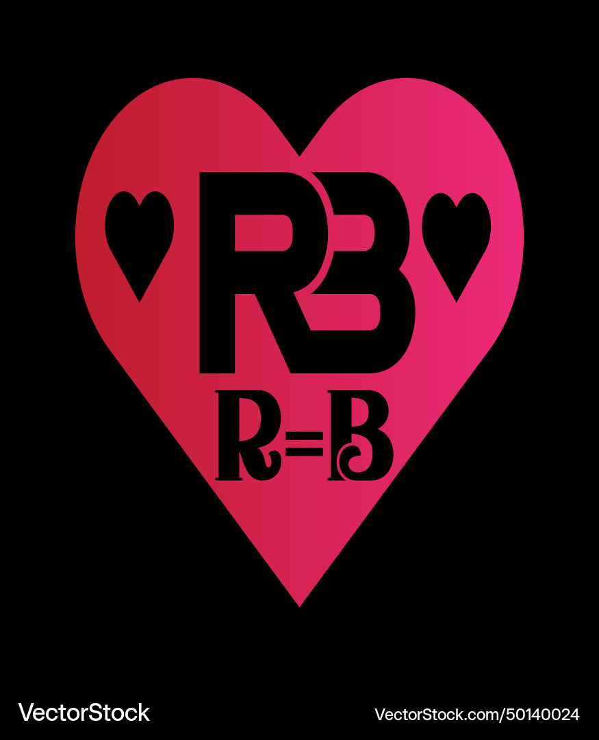 Rb love react template design Royalty Free Vector Image
