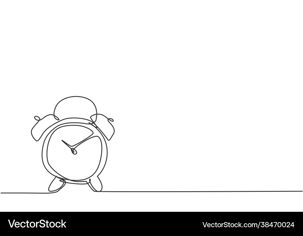 Retro Alarm Clock - Line Art Royalty Free Vector Image