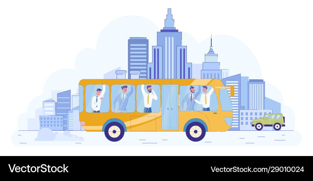 Road to work in public transport Royalty Free Vector Image
